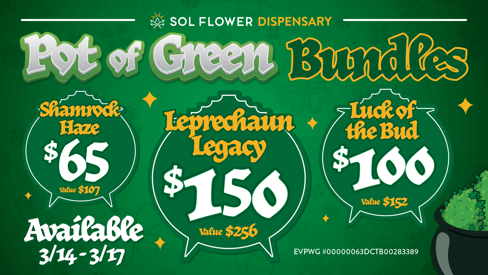 Pot of Green Bundles - Sol Flower